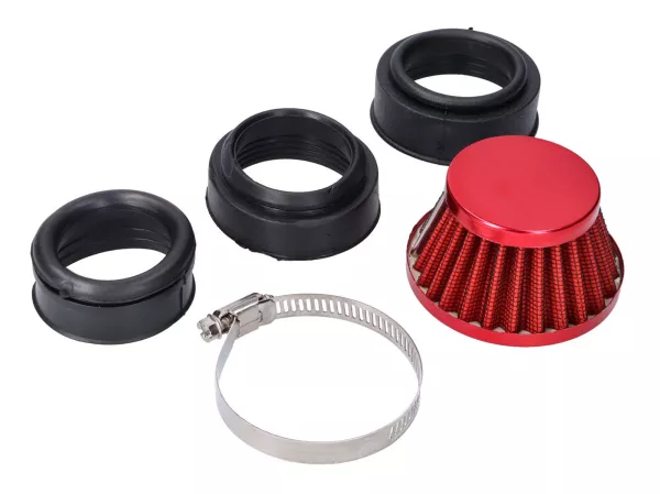 101 OCTANE Powerfilter Shorty 44-54mm red air filter for scooter ...