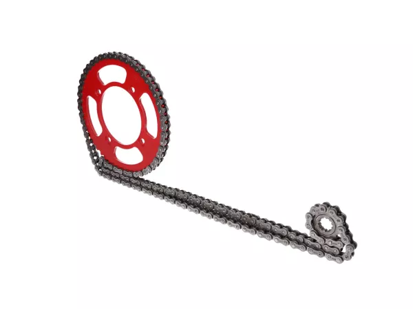 Set di catena -101 OCTANE- 1150 denti rosso per Beta RR 50 Motard 05 ...