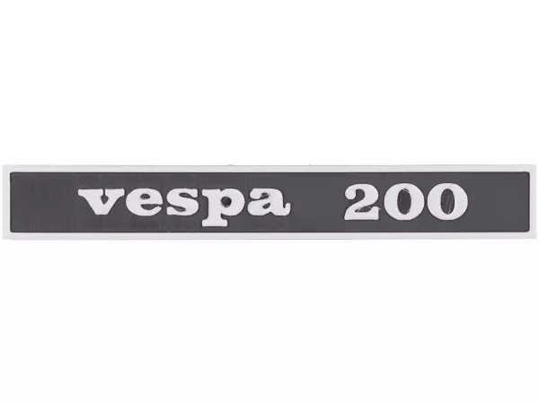 VESPTEC lettering for Vespa 200 rear - plastic, blackaluminum, 132x17 ...
